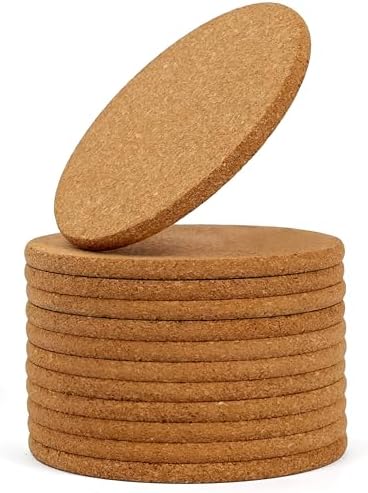 Amazon.com: 12 Pcs Cork Coaster for Drink, Absorbent Heat Resistant ...