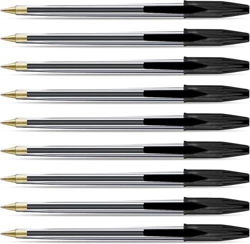 AIBULO Black Biro Ballpoint Pens – Pack of 100 – Smooth & Smudge-Free ...