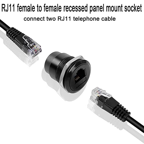 QIANRENON RJ11 Embedded Threaded Fixed Mount Adapter CAT3 RJ11 6P4C ...