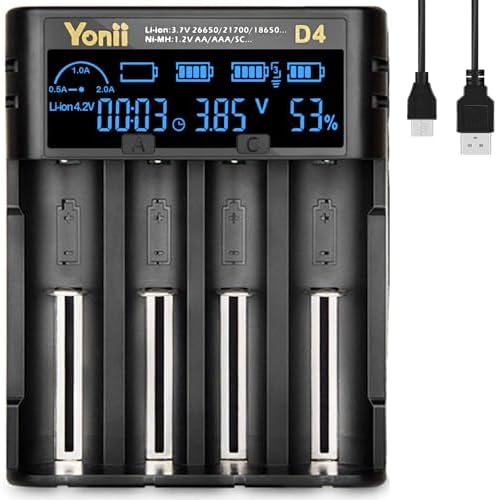 Amazon.com: LiitoKala LII-S12 18650 Battery Charger 12+2 Bay Smart Universal Charger LCD Display ...