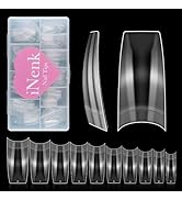 Amazon.com: INENK Natural Coffin C Curved Nail Tips, 500PCS Short ...