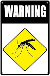 Amazon.com : Estiyond Warning Mosquito Sign Metal Aluminum Tin Sign Uv ...