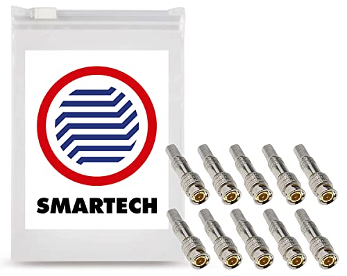 SMARTECH Solderless Bnc Male Screw Connector – Coaxial Socket Adapter – Set Of 10 – BigaMart