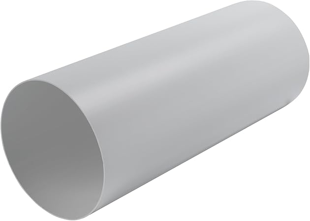 5" Inch Round Straight Plastic Ventilation Duct - 12" Inch Long Rigid ...