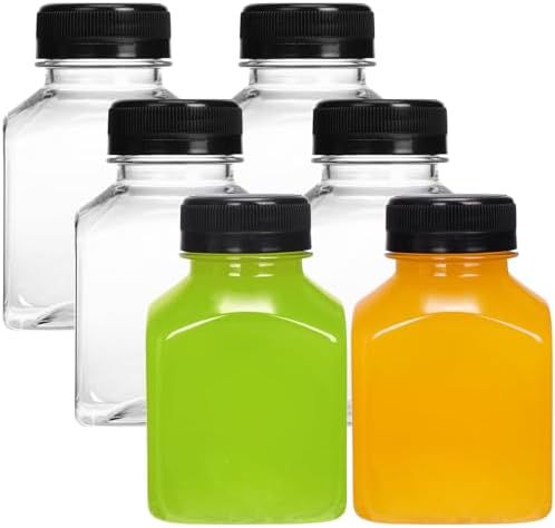 Amazon.com: 3 Pcs 8 oz Plastic Juice Bottle Reusable Transparent Bulk ...