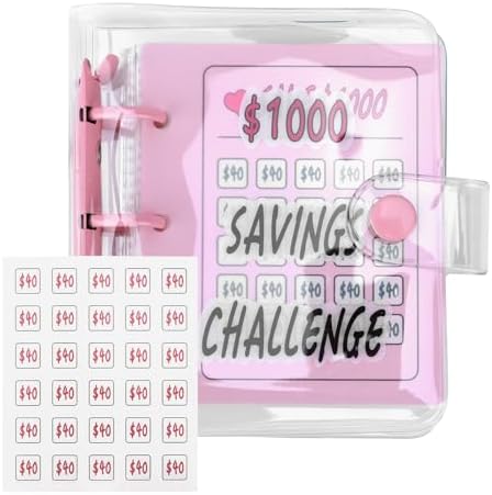 JEKUGOT Mini Savings Challenge Binder, Mini Money Saving Wallet Easy ...