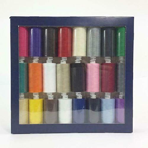 24 Pack Coats Assorted colours box of Moon Sewing Thread 1000 yrds ...