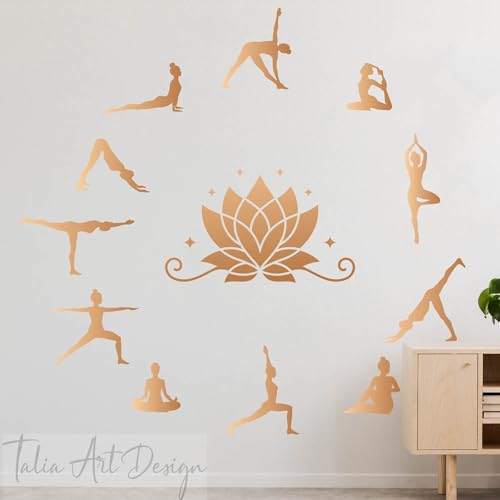 Amazon.com: Yoga Posture Wall Sticker Yoga Peel and Stick Decor for ...
