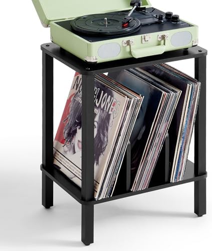 Amazon.com: X-cosrack 2-Tier Record Player Table, Industrial Retro Side ...