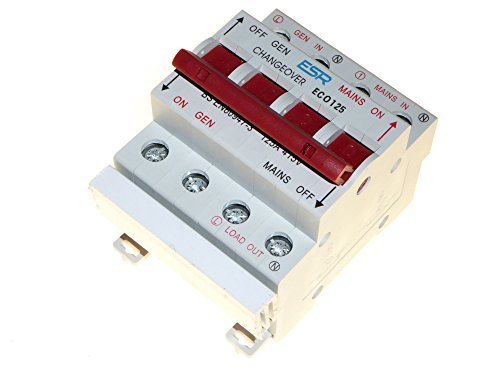 ESR 125 Amp Changeover Switch with Busbar, Generator / Mains Transfer ...