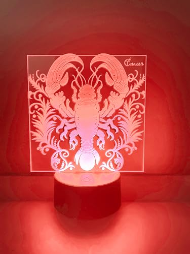 Amazon.com: Cancer Zodiac Edge-Lit Acrylic Night Light with Remote ...