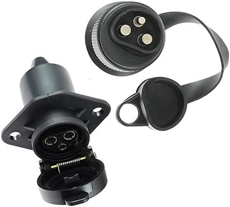 Eacalyc 3 Pin Trailer Plug and Socket, 12V 3Pin Electrics Plug Towing ...