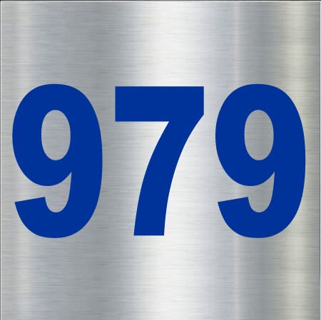 Number Plate 979 Room, Door No,Rack Numbers Warehouse, Steel Brushed ...