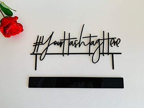 Custom Hashtag Script Sign Party Metal Table Sign Personalized Wedding ...