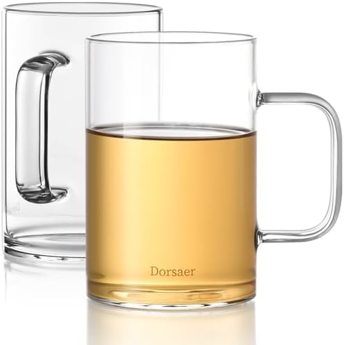 Amazon.com: Hcojoul Clear Glass Coffee Mugs 8 oz, Double Wall Insulated ...