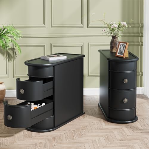 Amazon.com: Tribesigns End Table Set of 2, No Assembly Required, Closed ...