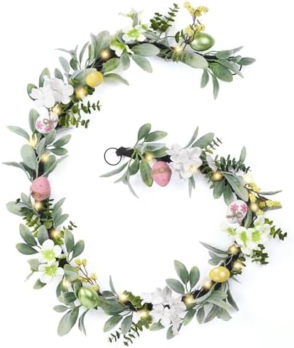 Amazon.com: Valery Madelyn 6FT Pastel Easter Egg Garlands for Mantle ...