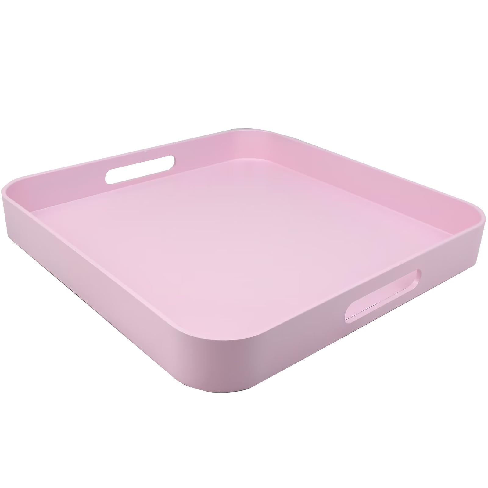 Amazon.com: SforGUVA Square Pink Decorative Serving Tray with Handles ...
