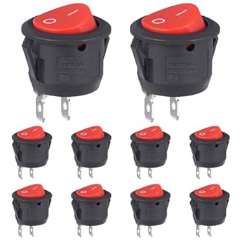 VEXUNGA Round Rocker Switch 12Volt On/Off 2 Pin Position Round Toggle ...