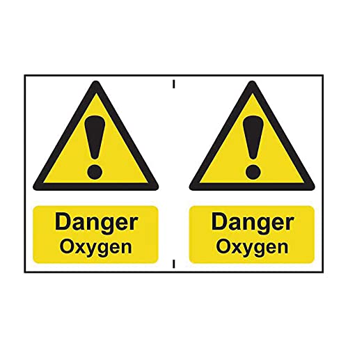 ‘Danger Oxygen’ Sign, Self-Adhesive Semi-Rigid PVC, 2 per sheet (150mm ...