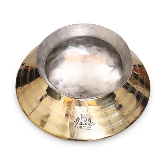Buy ROYALSTUFFS 5.5 Liter Handmade Pure Brass Patila for Cooking, Brass ...
