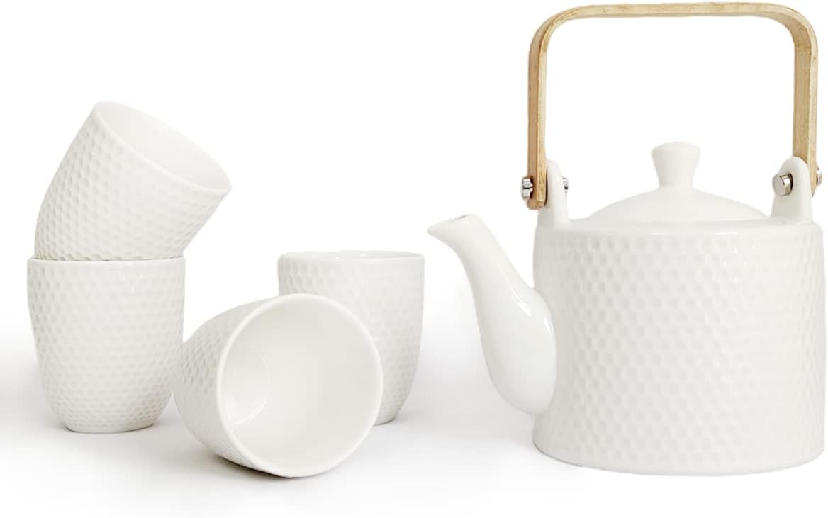 Amazon.com | WEOPYCJ Asian Tea Set, Japanese Ceramic Porcelain Tea Sets ...