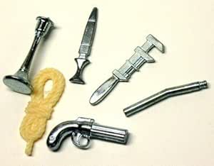 Amazon.com: Clue Board Game Replacement Weapons Set (6) Pewter Rope ...