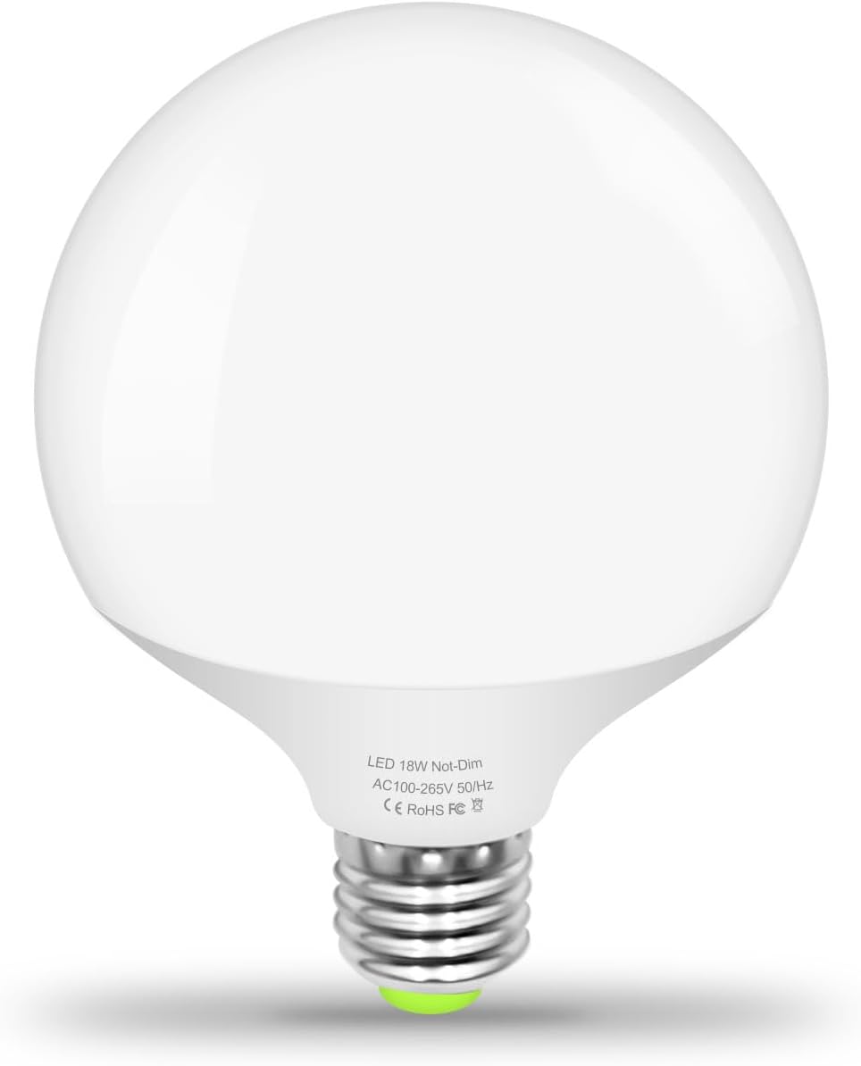 LFLAMPON G120 Globe Bulb, Large Bulb 18W 200W Equivalent Light Bulbs ...
