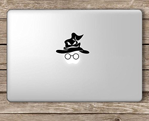 stickerbuy™ Sorting Hat and Glasses Harry Potter Laptop Vinyl Sticker ...