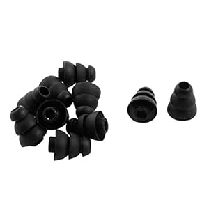 BIG BOOM® 10 Pcs Black Silicone 4mm Dia Triple Flange Earbud in-Ear ...