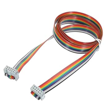 sourcing map 1 Pcs 10 Pin Flat Rainbow Ribbon Cable FC/FC Female ...