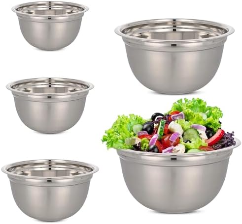 EHOMEA2Z Stainless Steel Mixing Bowls Set, Deep Mixing Bowls,Durable ...