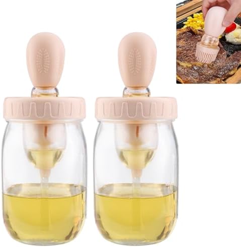 Amazon.com: 2x Oil Dispenser with Brush 180 ml, 2 In 1 Glass Oil ...