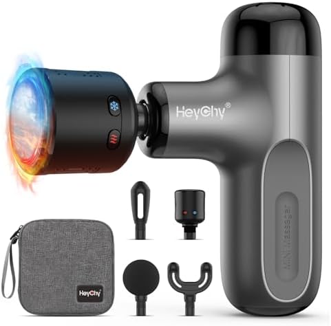 Amazon.com: HEYCHY Mini Massage Gun with Heat and Cold, Deep Tissue ...