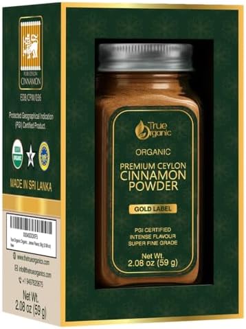 Amazon.com : True Organic Premium Ceylon Cinnamon Powder | 2.08 Oz ...