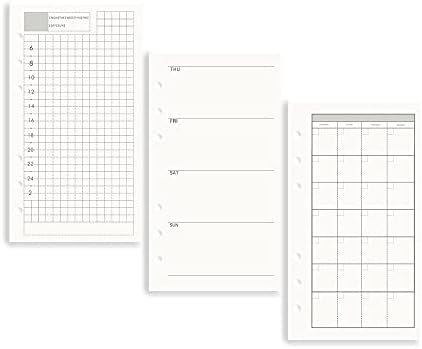 Amazon.com : AxeWoodz A6 Refill Paper 3 Pack Undated Daily&Weekly ...