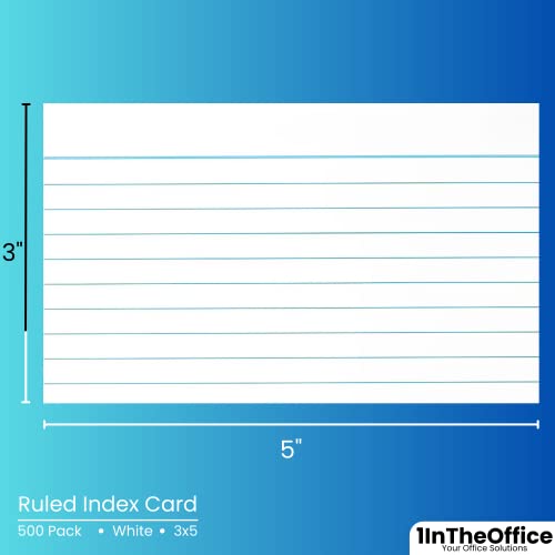 Snapklik.com : 1InTheOffice Index Cards 3x5, Ruled Lined Flashcards ...