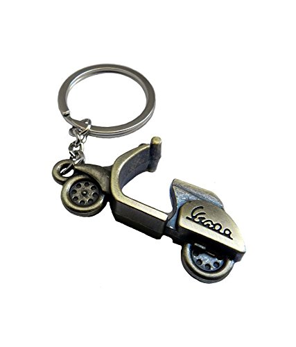 I Q Creations Vespa Scooter Gold Metallic Keychain/Key Ring for Scooter ...
