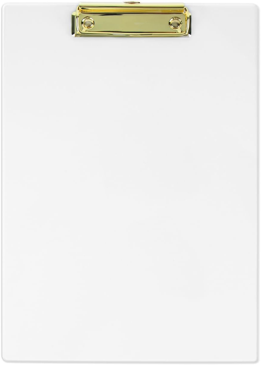 NatSumeBasics Clear A4 Clipboard with Gold Clip Folder Plate Writing ...