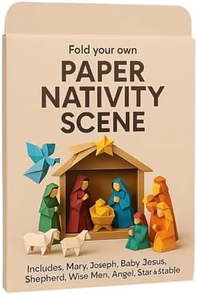 Paper Craft Nativity Scene Kit - Desk Decor Fun Handmade | Nativity Set ...
