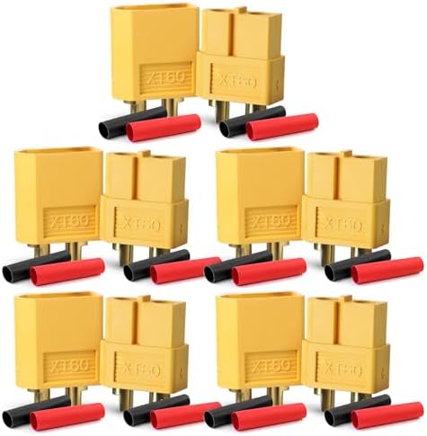 Amazon.com: MADCATZ (5 Pairs) XT60 Connectors with Heat Shrink Tubing ...