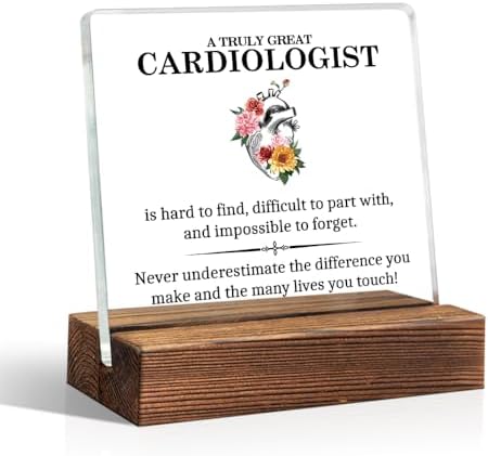 Amazon.com: THEBESTU A Truly Great Cardiologist Acrylic Sign with Wood ...