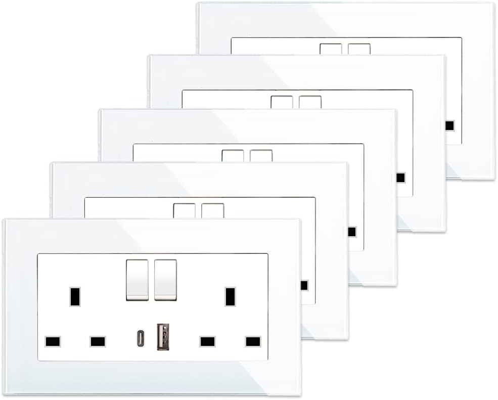 MK (ELECTRIC) Logic Plus Double Socket (K2745WHI) with Dual USB ...
