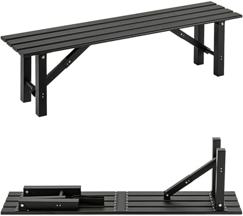 Amazon.com : TECSPACE 47″ Aluminum Folding Bench Seat, 2 Person All ...