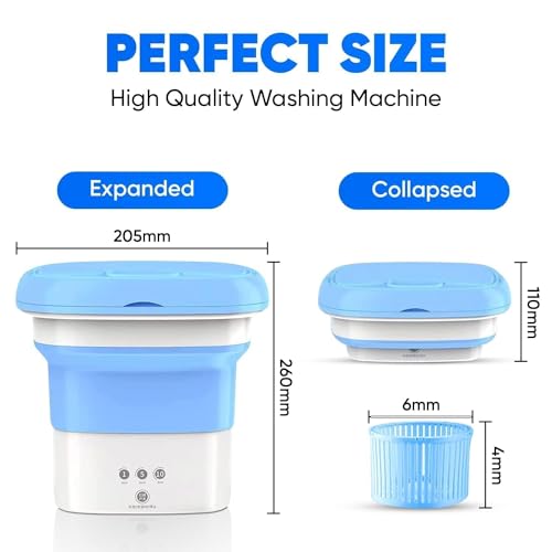 Portable Mini Washing Machine, Foldable 2kg Washing Machine Top Load ...