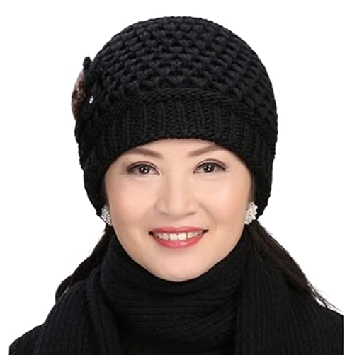 Buy Dressify® Middle-Aged and Elderly hat Female Winter Grandma Old ...