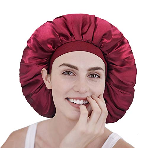 Large Satin Bonnet,Silk Bonnet With Elastic Soft Band,Jumbo - Want It All