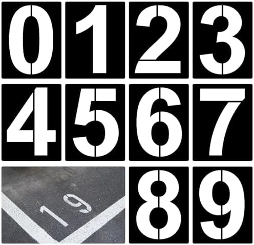 BTORER 6inch 0 to 9 Large Number Stencils Set, 10Pcs Reusable Curb ...