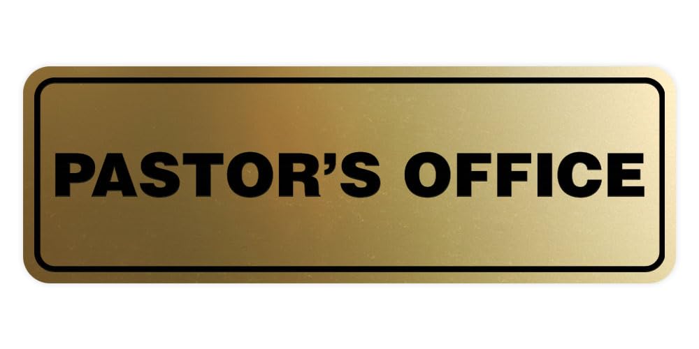 Amazon.com : Signs ByLITA Standard Pastor's Office Sign (Brushed Gold ...