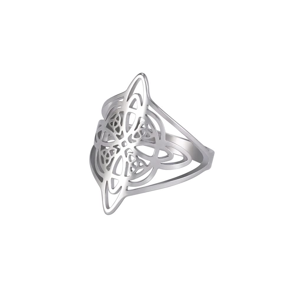 Amazon.com: Dreamtimes Witch Knot Ring for Women Stainless Steel Bar ...